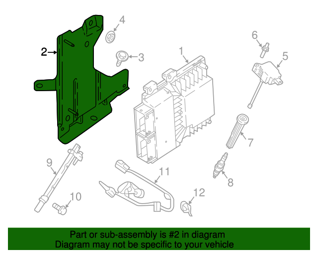 2017-2020 Ford Engine Control Module Bracket HS7Z-12A659-A | TascaParts.com