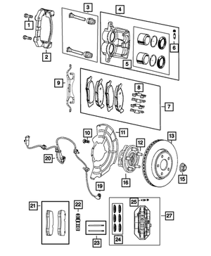 68531130AA - Disc Brake Caliper Assembly, Right 2021-2024 Jeep | Big 3 ...