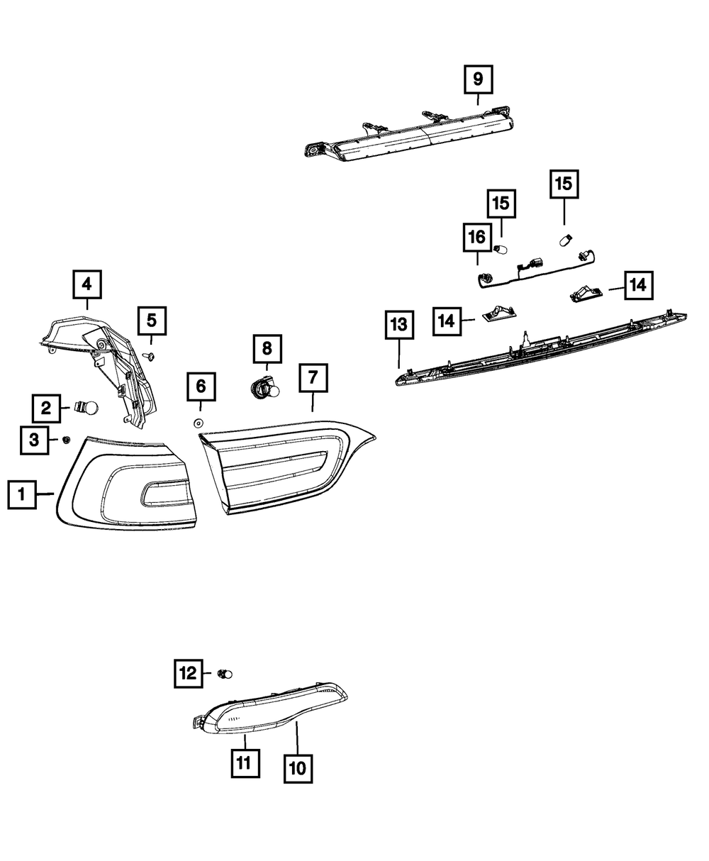 2014-2018 Jeep Cherokee Tail Lamp, Left 68102907AF | Mopar eStore