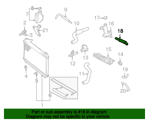 1995-2010 Toyota Hose, Water Bypass, No. 1 16261-20010 | Toyota Parts ...