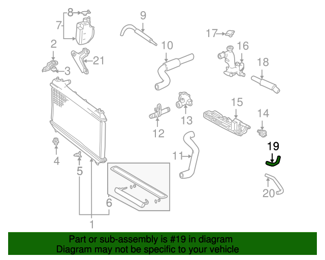 2000-2004 Toyota Engine Coolant Hose 16264-20020 | Toyota Parts Center