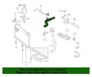 1995-2003 Toyota Upper Hose 16571-20020 | OEM Parts Online