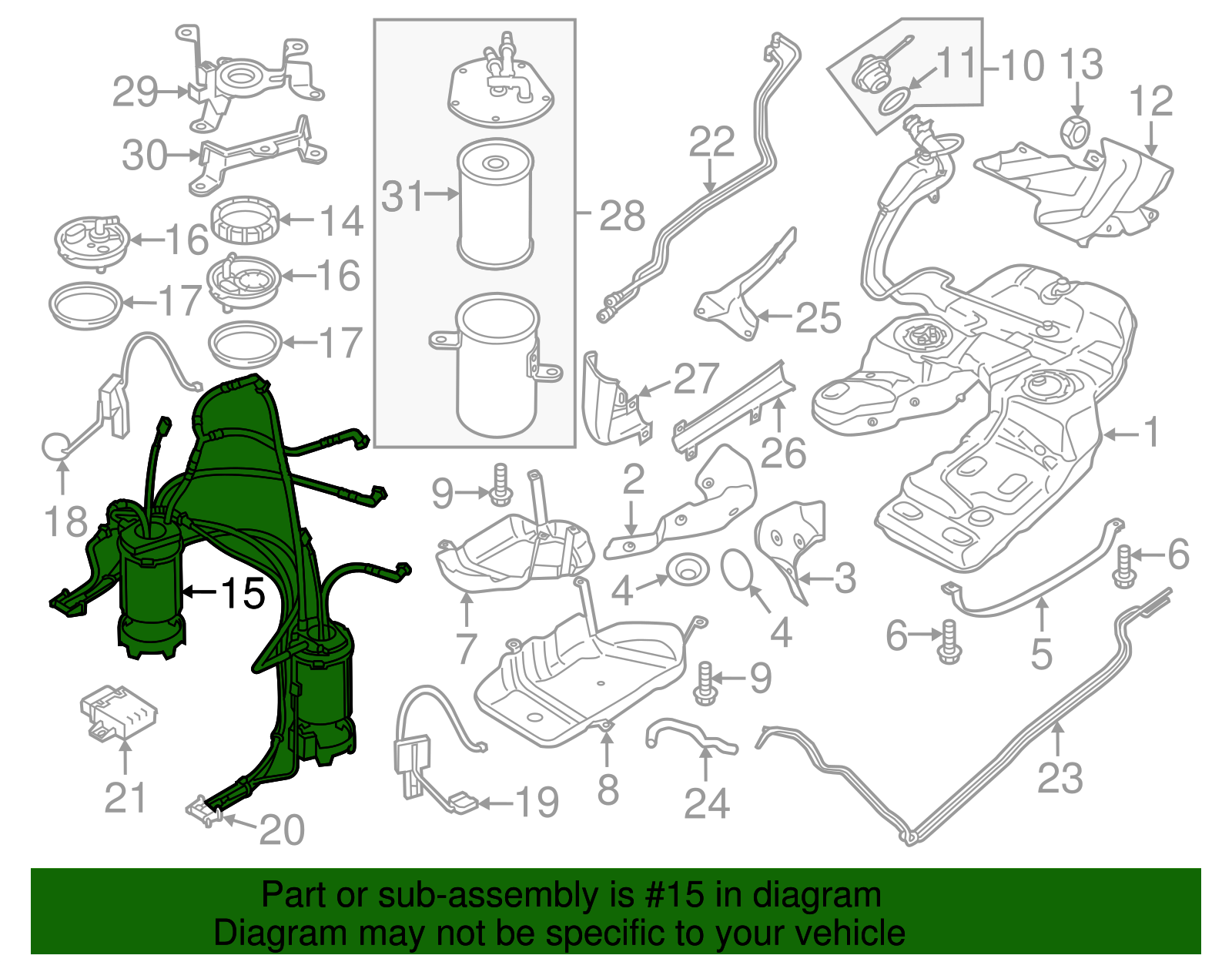 2011-2016 Volkswagen Touareg Fuel Pump Assembly 7P6-919-088-B | OEM VW ...