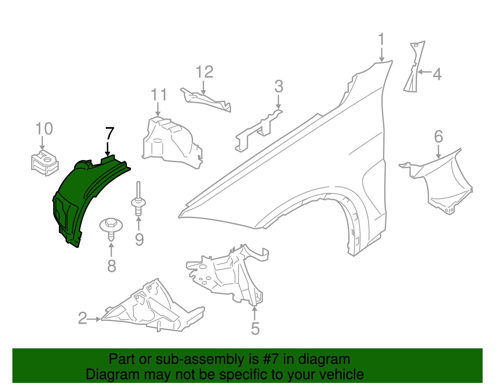 51-71-7-290-854 - Ft Fender Liner - 2014-2018 BMW X5 | BMW Parts Exchange