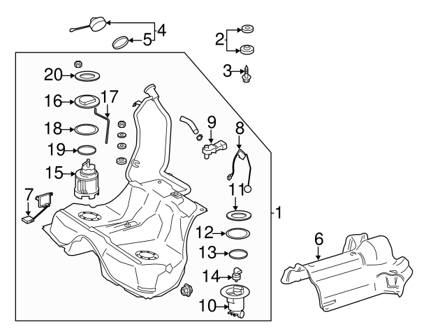 2007-2014 Mercedes-Benz Fuel Pump Shield 221-470-00-41 ...