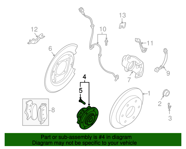 2004-2011 Nissan Hub Assembly 43202-7S000 | OEM Parts Online