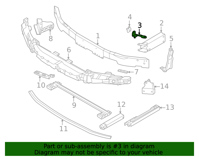 51137491657 - 2020-2024 BMW Deform Element Upper Bracket (51-13-7-491 ...