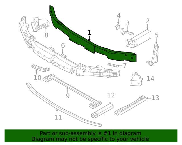 Genuine BMW 51-11-7-459-883 | Upper Impact Bar | FREE Shipping on Most ...