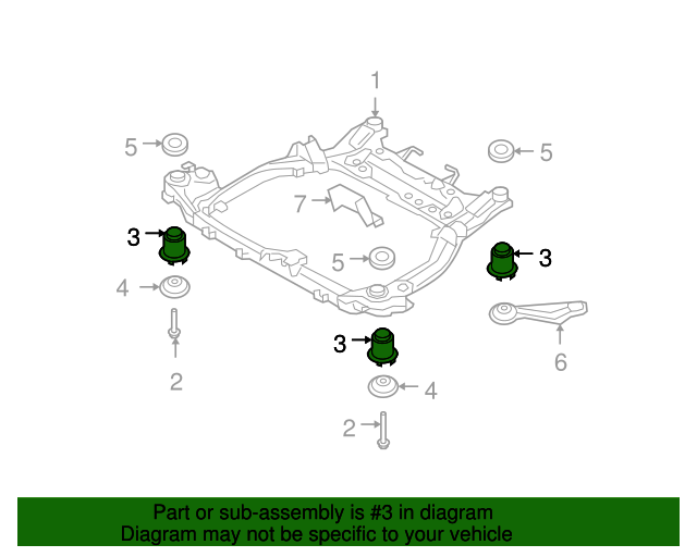 2006-2010 Kia Engine Cradle Bushing 62485-1D000 | QuirkParts
