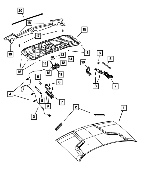 Hood and Hood Release for 2013 Dodge Challenger | Mopar Factory Parts
