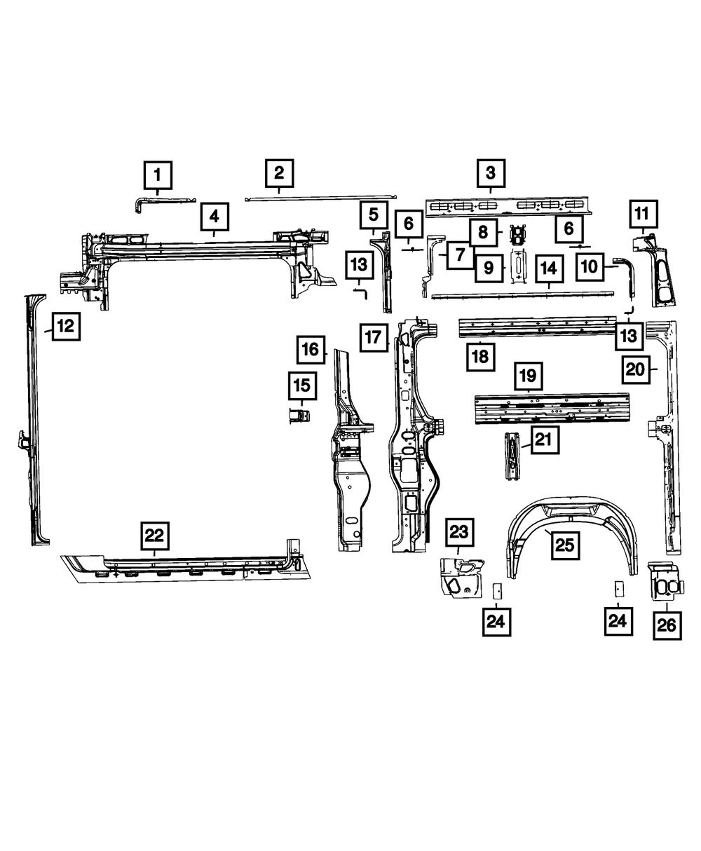 2014-2024 Ram B-Pillar Reinforcement 68185643AA | Mopar.com National eStore