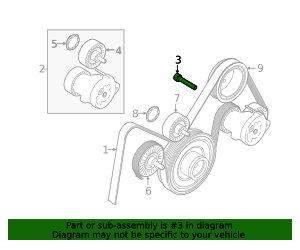 T2H3737 - Belt Tensioner Bolt 2017-2023 Jaguar | AutoNation Parts
