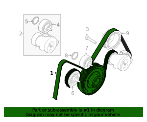 2017-2024 Jaguar Serpentine Belt T2H59849 | OEM Euro Parts