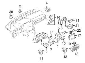 2005-2011 Audi Hazard Switch 4F0-941-509 | Genuine Audi Parts