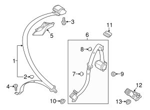 2015-2020 Audi Outer Belt Assembly Lower Bolt WHT-003-682 | Audi OEM Parts
