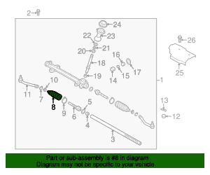 57740-2W000 - Rack and Pinion Bellows 2013-2019 Hyundai ...