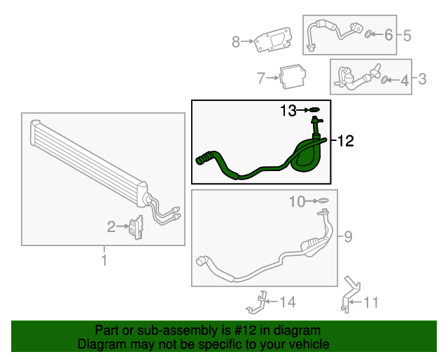17227583184 - 2010-2019 BMW Automatic Transmission Oil Cooler Hose ...