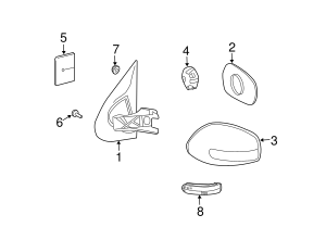 163-810-18-93 - Mirror Base - Right 2002-2005 Mercedes-Benz | Mercedes ...
