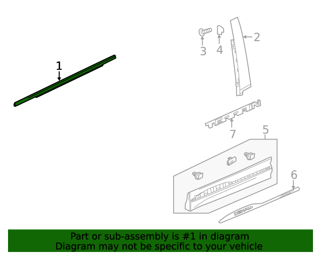 2018-2020 GM Belt Molding - Driver's Side (LH) 84647757 | TascaParts.com