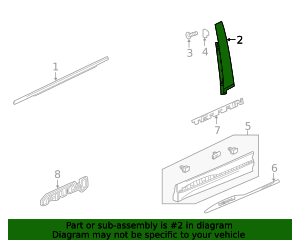 84687061 - Front Driver Side Door Window Frame Rear Applique 2018-2023 ...