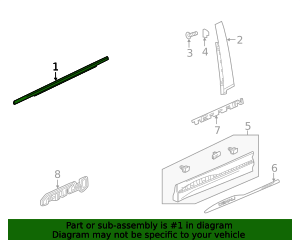 2018-2022 GM Bright Front Passenger Side Door Window Belt Reveal ...