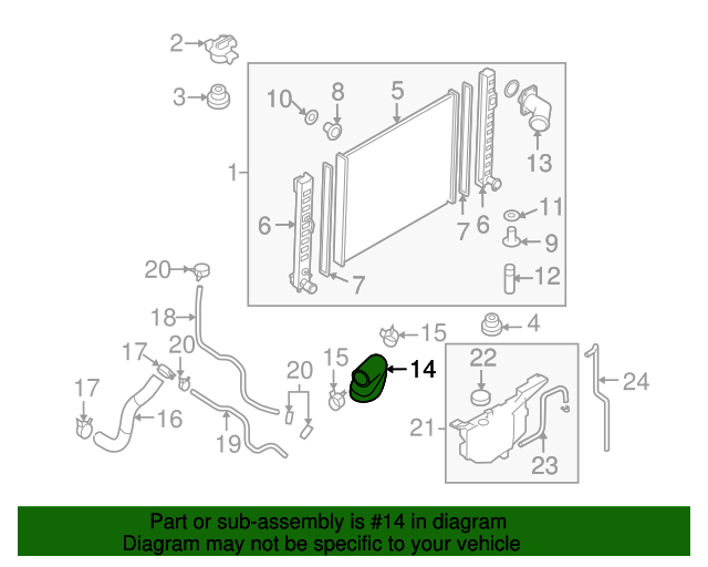 21501-1CA0A - Radiator Coolant Hose 2009-2014 Infiniti ...