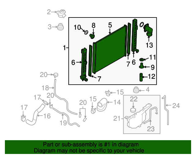 2009-2014 Infiniti Radiator Assembly 21460-1TS0A | Infiniti Parts Online