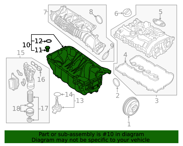 11-13-8-590-017 - Oil Pan 2016-2019 BMW | Genuine BMW Parts