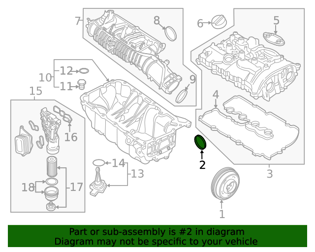 11118664905 - 2016-2024 BMW Front Crank Seal (11-11-8-664-905) | BMW of ...