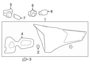 2013-2015 Toyota RAV4 Tail Light Socket 81275-12501 | OEM Parts Online
