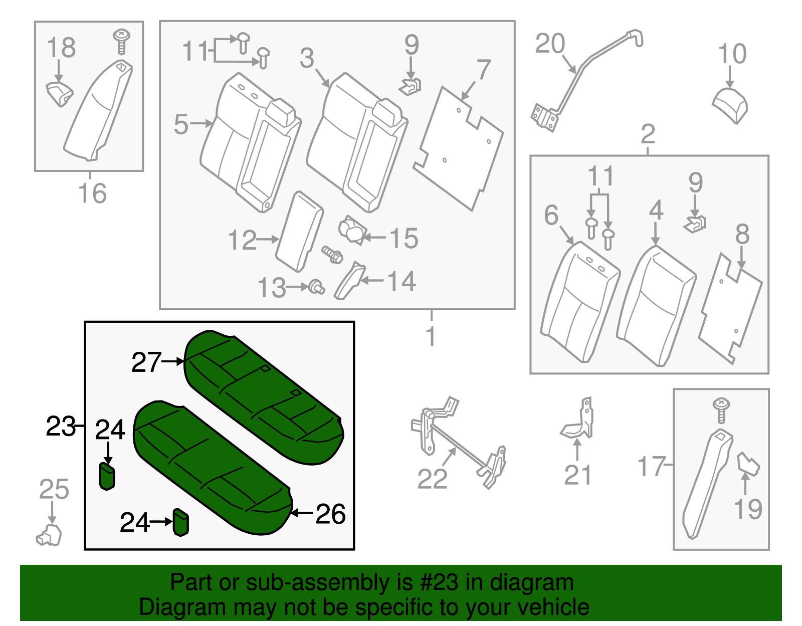 2016-2018 Nissan Altima Cushion Assembly 88300-9HS0D | Bill Kay Nissan ...