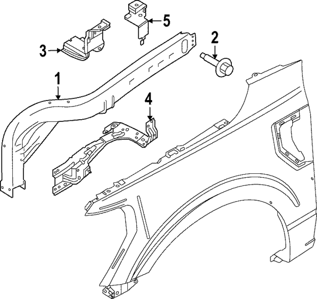2022-2024 Ford F-150 Lightning Fender Rail Reinforcement Bracket NL3Z ...