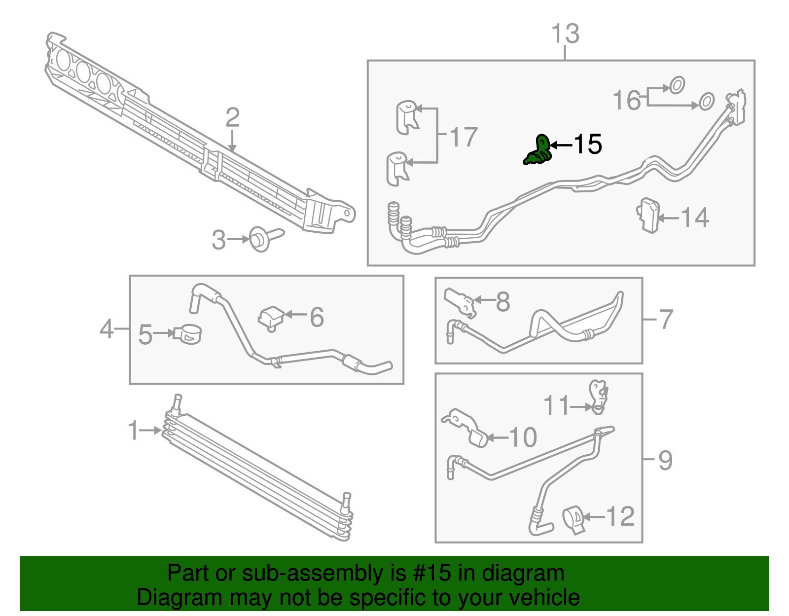 FL3Z-7B147-D - Cooler Pipe Bracket - 2015-2018 Ford F-150 | Lasco Auto ...