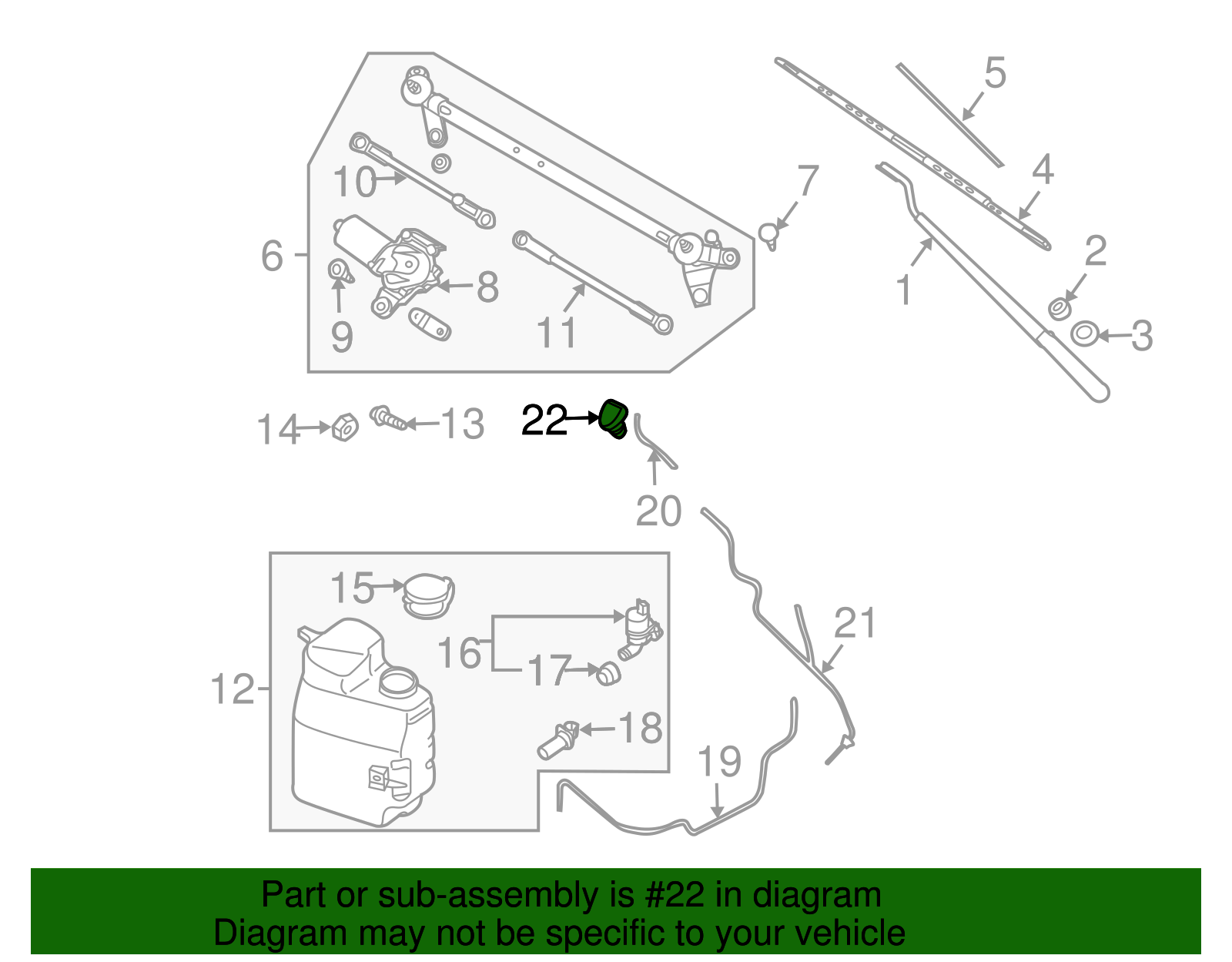28930-7S000 - 2004-2015 Nissan - Washer Nozzle | Anicra Nissan Parts