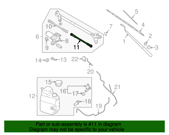 2004-2019 Nissan Wiper Link 28841-7S000 | TascaParts.com