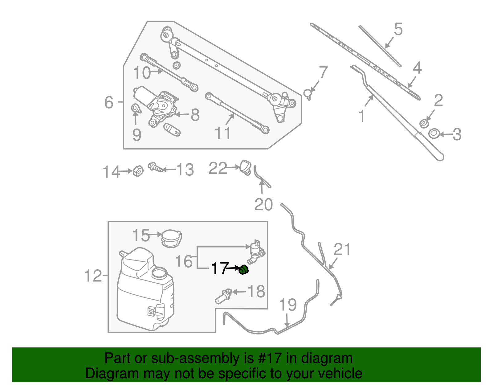 16453-ZC30A - Windshield Washer Pump Grommet 2004-2015 Nissan | Nissan ...