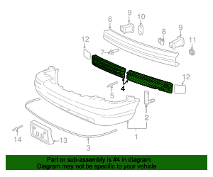 Genuine OEM Ford Part - Bumper Impact Absorber 4W7Z-17F799-AA | Genuine ...