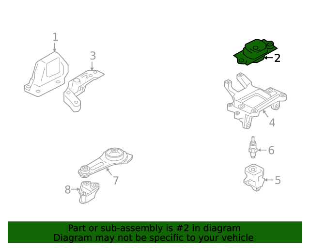 2018-2024 Nissan Motor Mount - Driver's Side (LH) 11220-5RA0A ...
