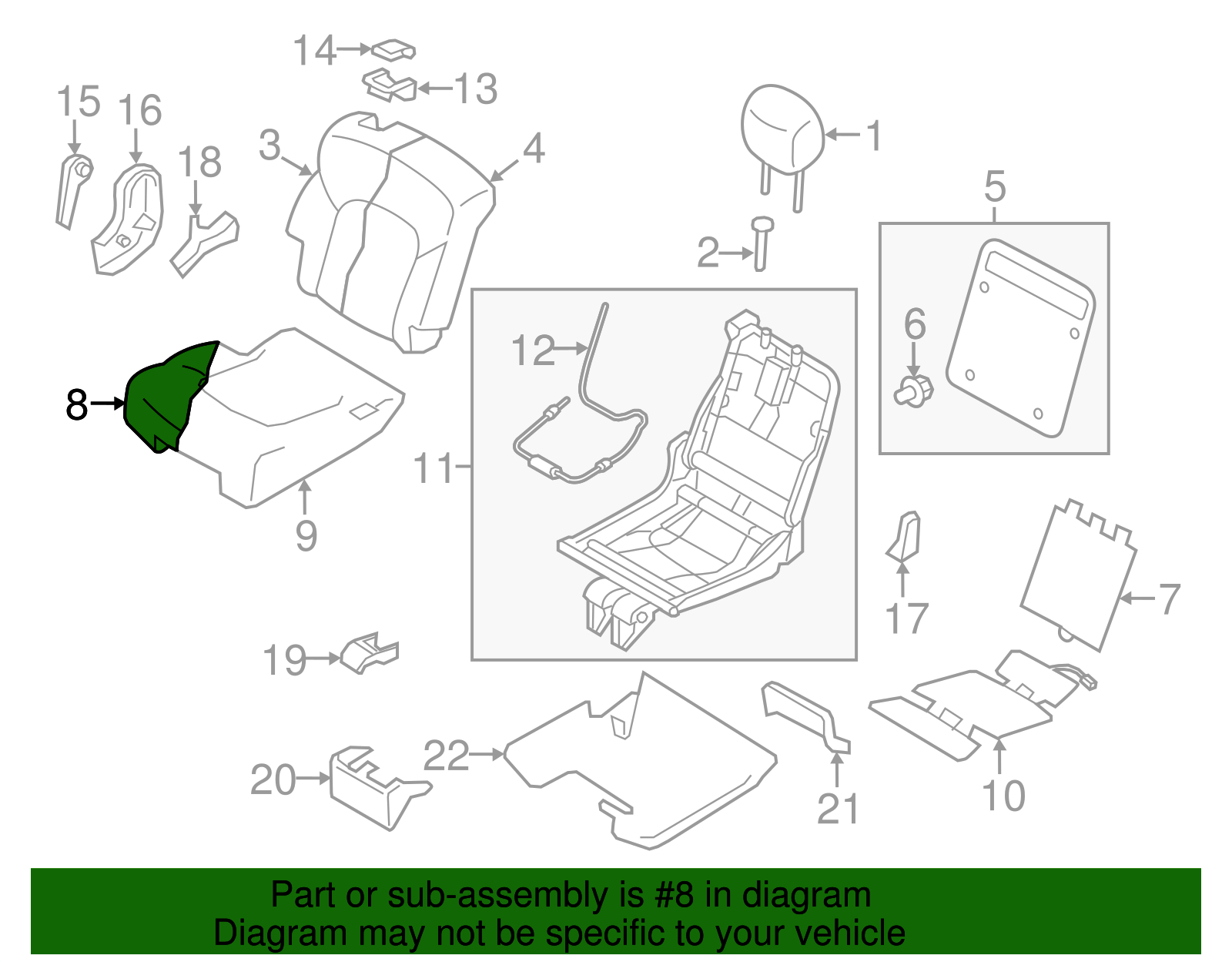 88361-6JD3A - Seat Cushion Pad 2019-2020 Infiniti QX80 | INFINITI Parts ...