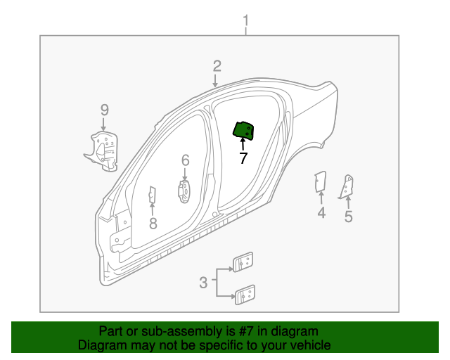 2008-2017 GM Passenger Side Rear Door Lock Striker Reinforcement ...