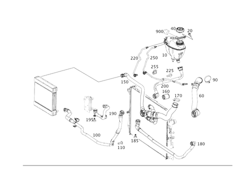 Expansion Tank, Mounting and Hoses for 2014 Mercedes-Benz S 550 ...
