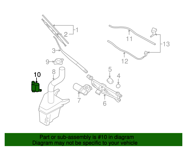 2003-2012 Hyundai Motor Pump Assembly W Shld Washe 98510-2L100 | OEM ...
