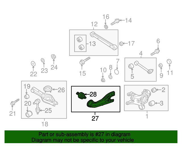 2012-2016 Kia Optima Arm Assembly Rear Trailing 55280 2T300 | QuirkParts