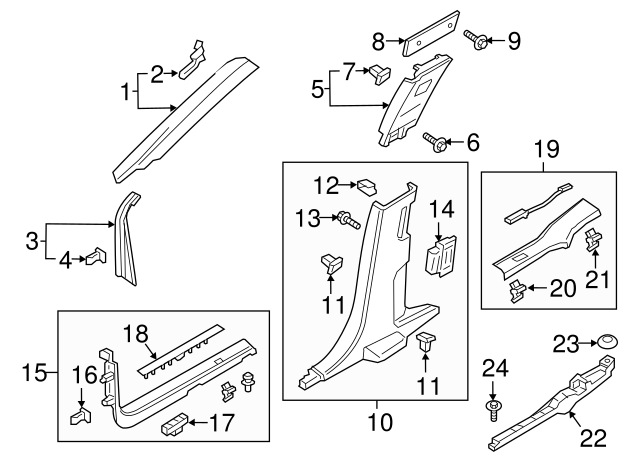 2017-2021 Ford OEM NEW 2017-2021 Ford Escape Left Windshield Pillar ...