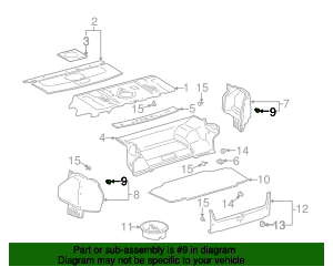 90950-01846 - Trunk Trim Panel Cap 1998-2005 Lexus | AutoNationParts.com