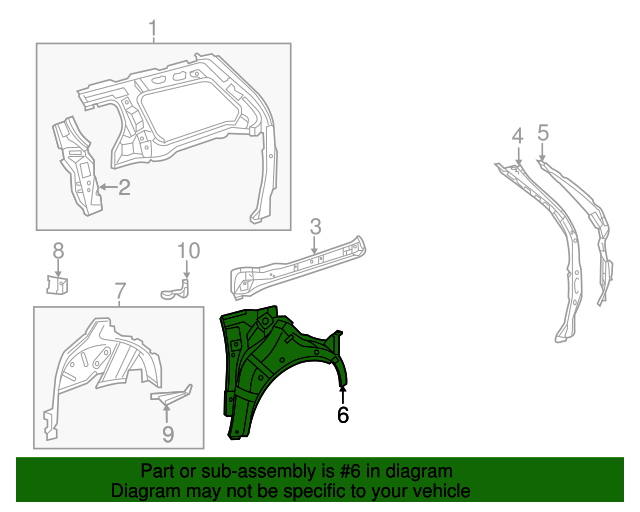 2011-2020 Toyota Sienna Outer Wheelhouse 61632-08907 | Toyota Parts Center