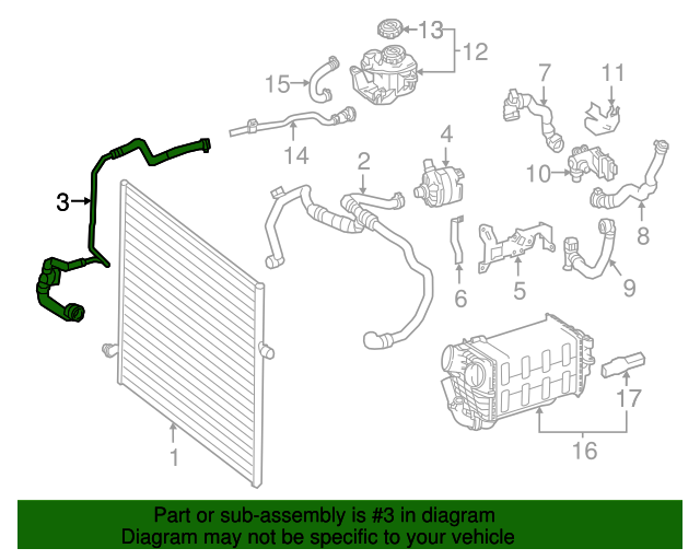 2014-2017 Mercedes-Benz Lower Hose 222-500-92-72 | MB OEM Parts