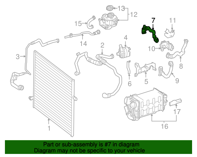 222-501-97-00 - Engine Coolant Hose 2014-2019 Mercedes-Benz ...