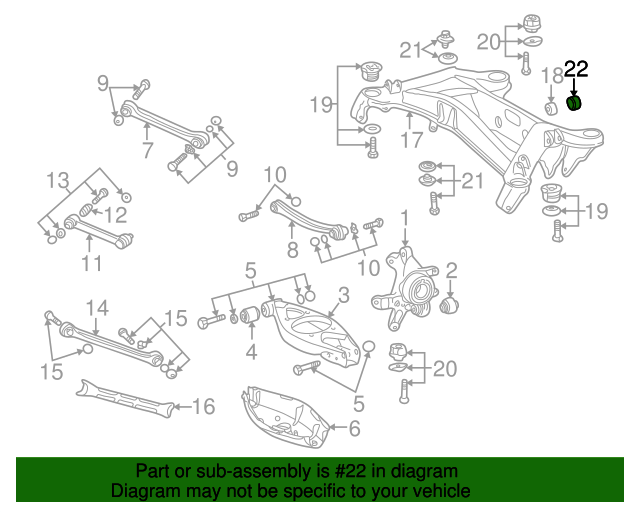 202-352-03-46 - Suspension Cross-Member Stop For 1994-2004 Mercedes ...