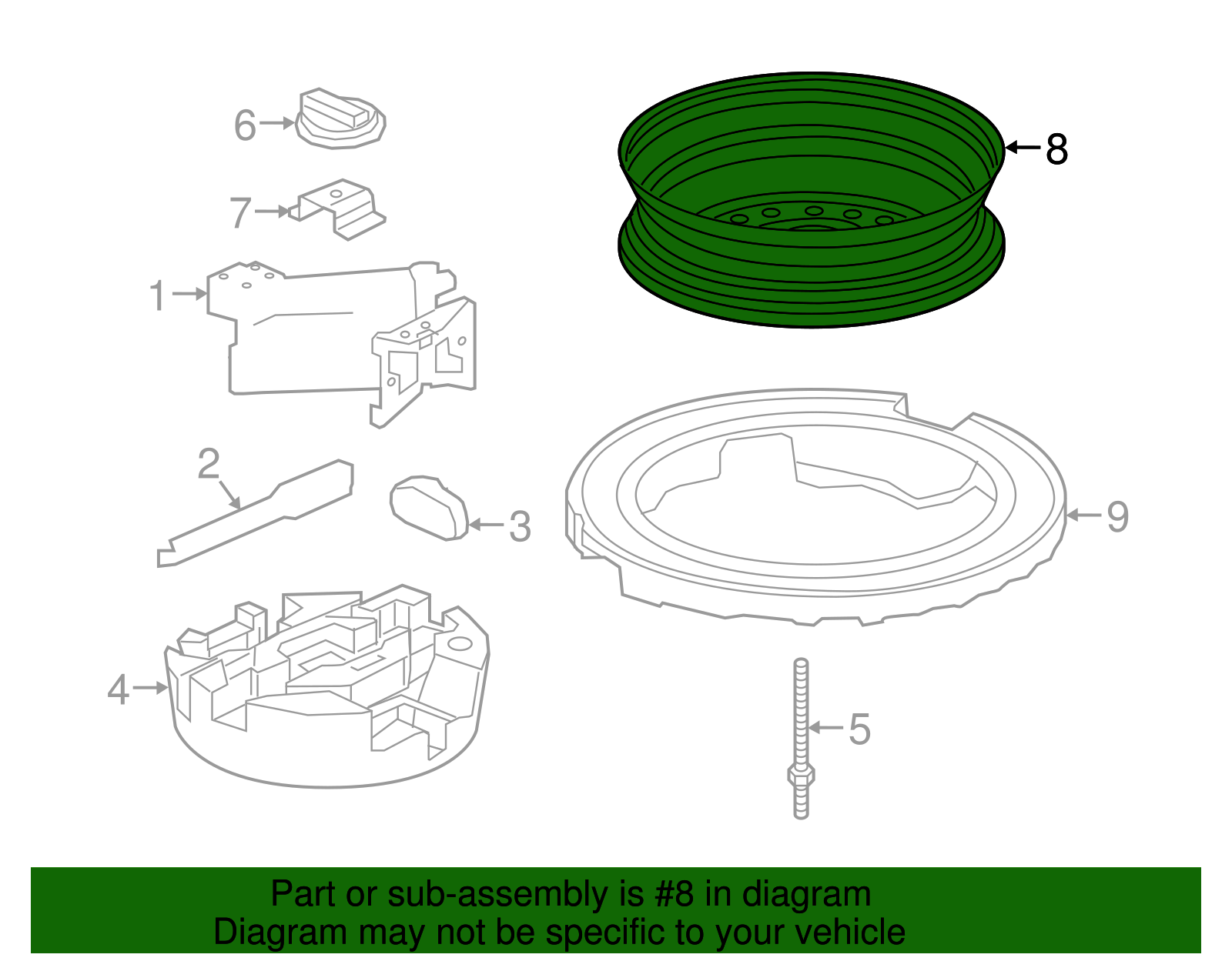 2017-2021 GMC Acadia 17x7.5-Inch Aluminum Wheel 22996312 | GM Parts Center